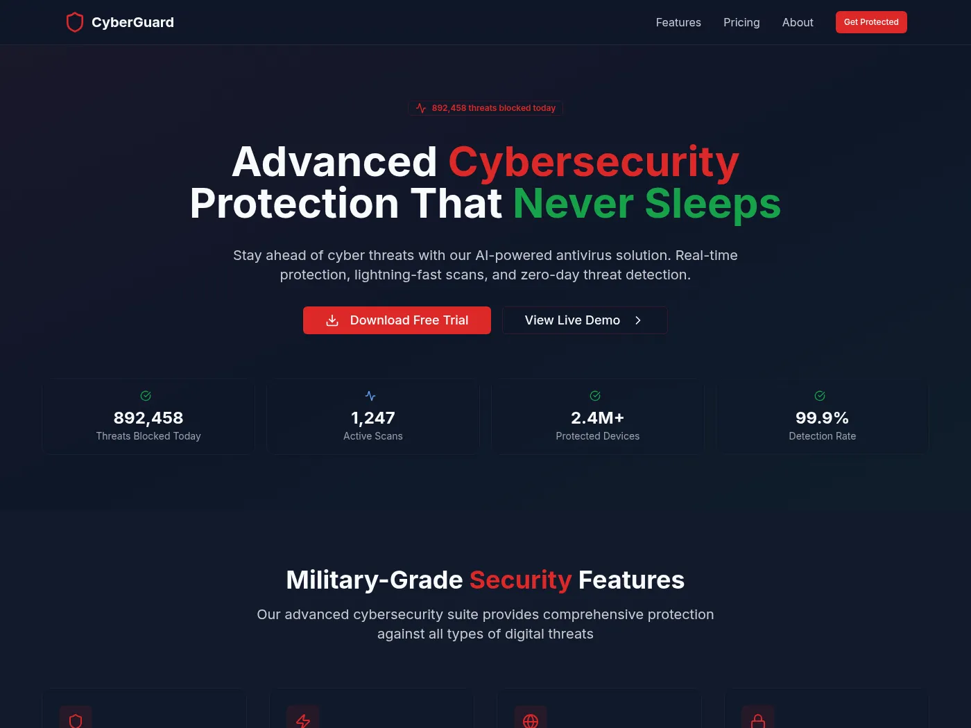 CyberGuard Antivirus Web Portal