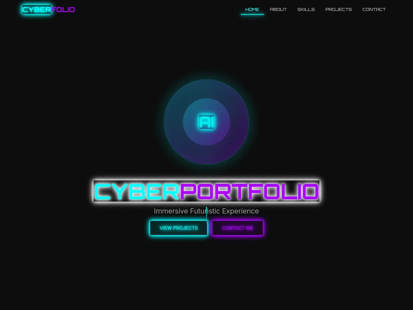 Cyberpunk Futuristic 3D Portfolio Website