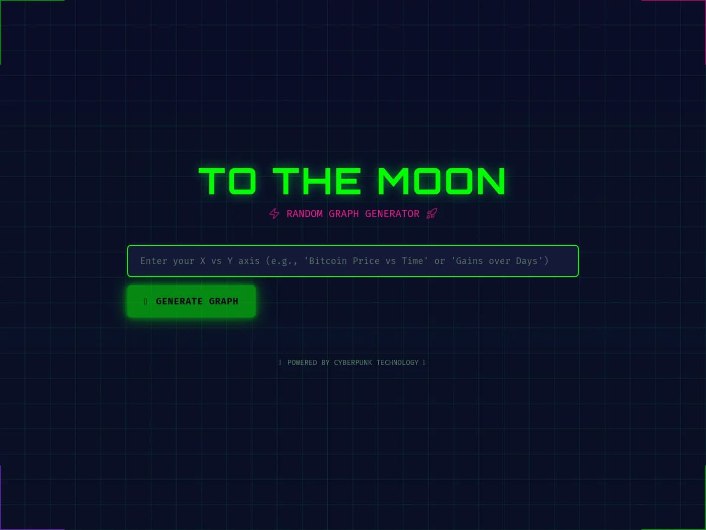 CyberPunk Graph Generator: Random To-The-Moon Visualizer