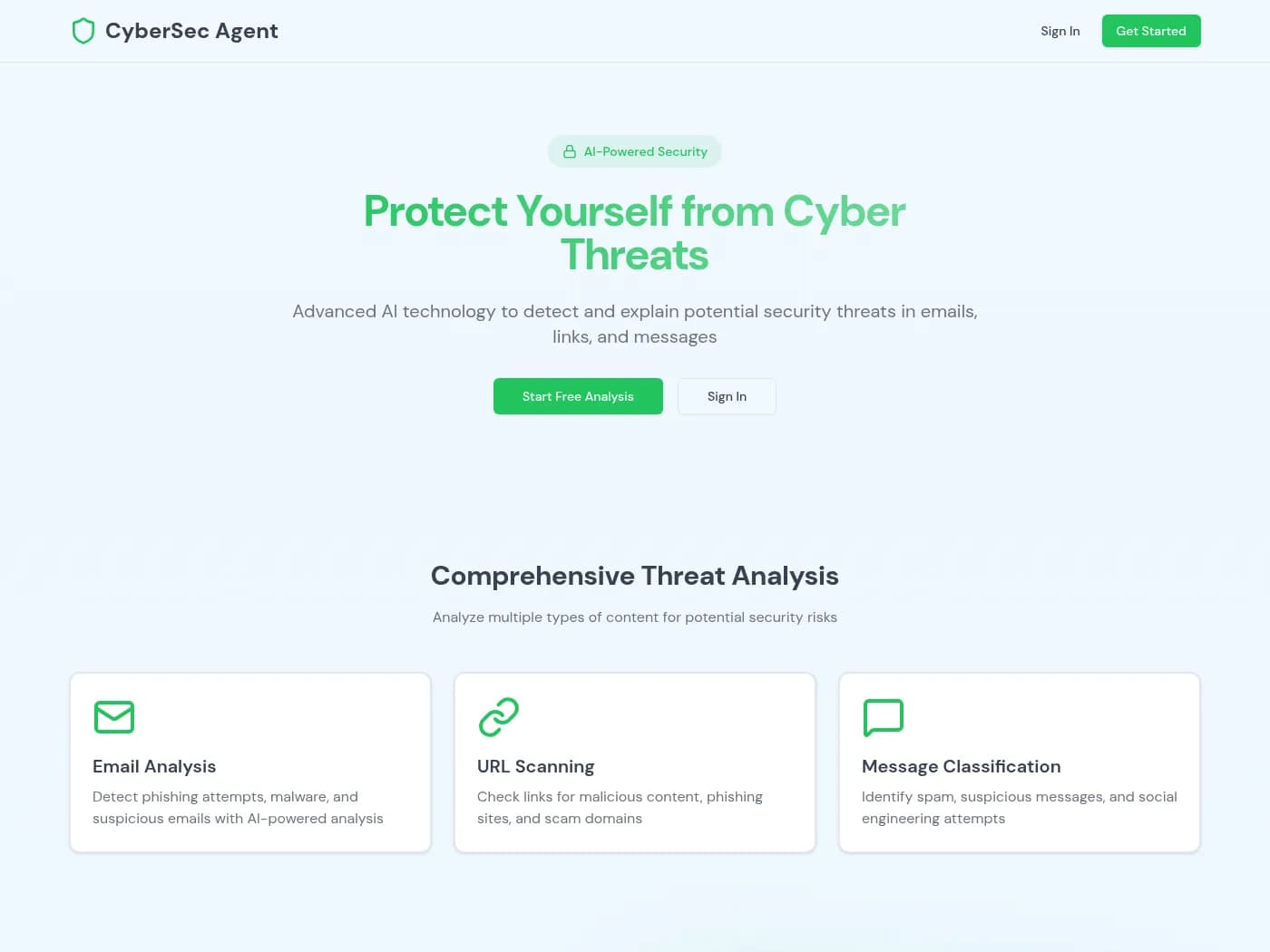 CyberSec Agent: AI-Powered Web App for Threat Analysis and Secure User Insights