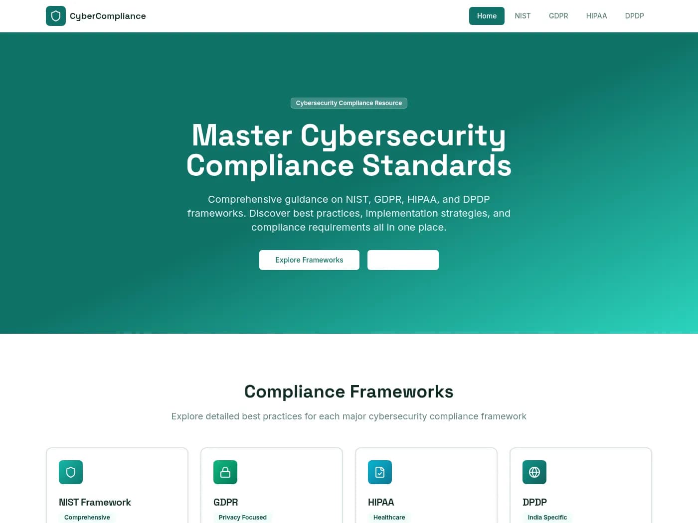 Cybersecurity Compliance Best Practices Portal