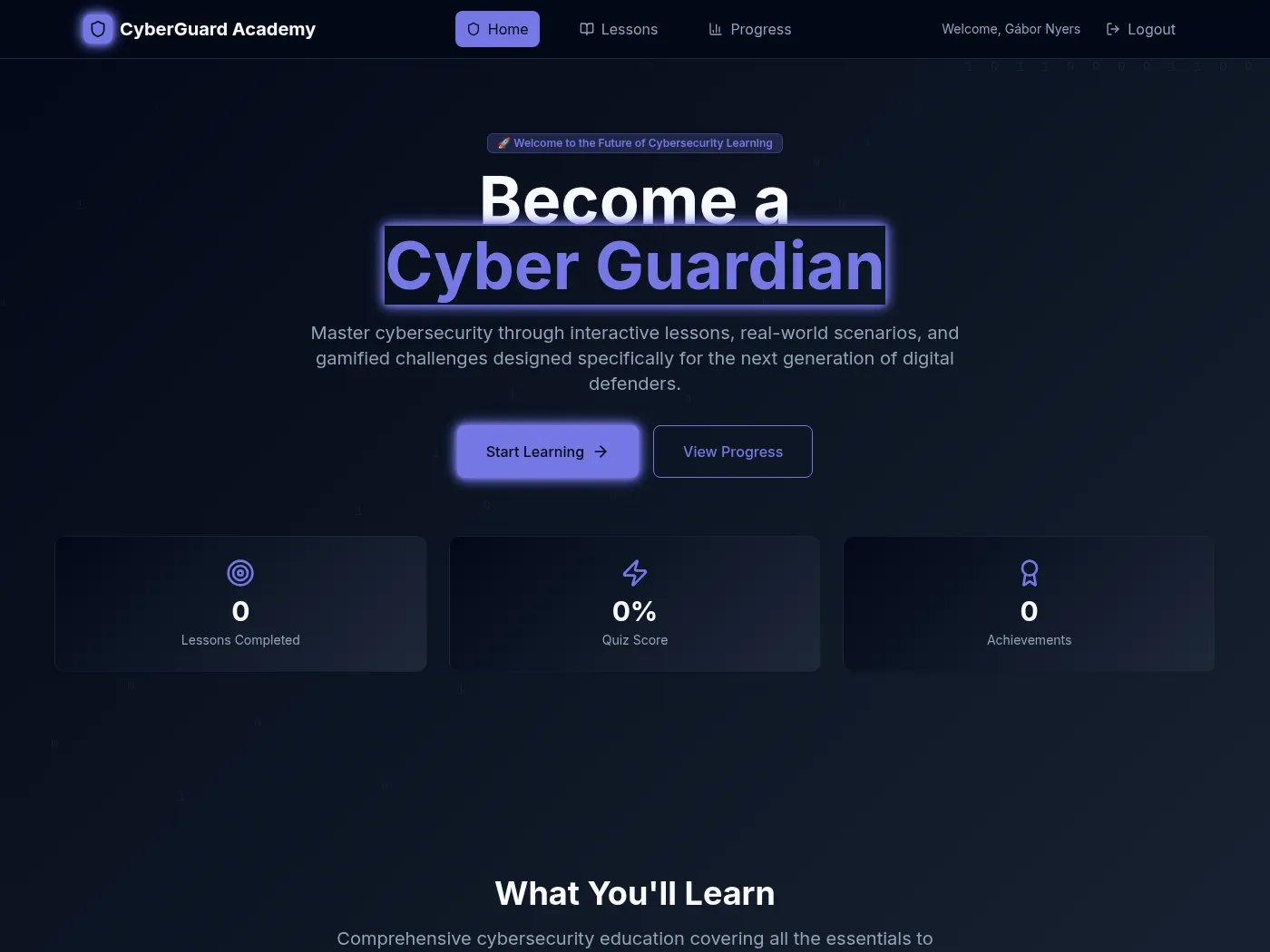Cybersecurity Learning Hub for Teens