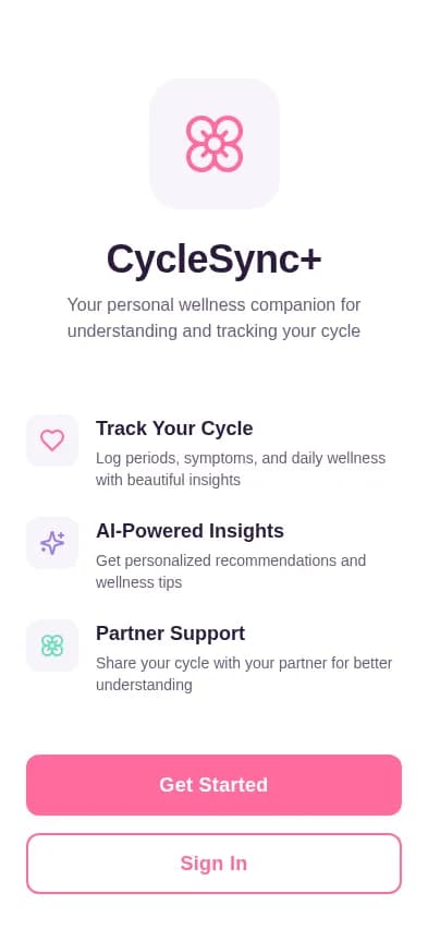 CycleSync+: AI-Powered Women’s Health & Period Tracker with Partner Support
