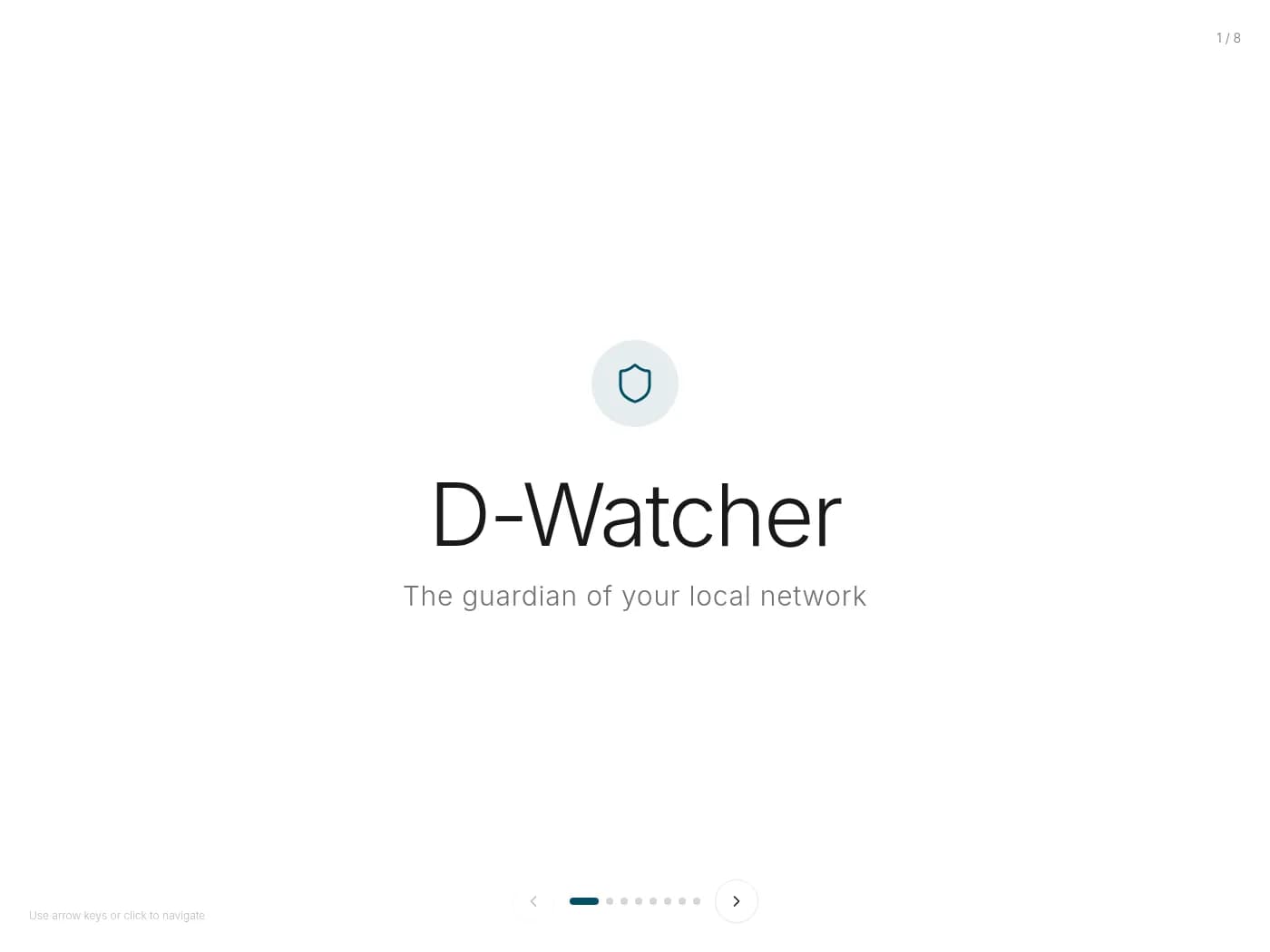 D-Watcher Pitch Deck: Minimalist & Technical Presentation Template