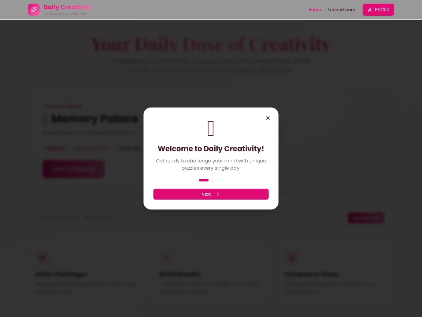 Daily Creativity Challenge App