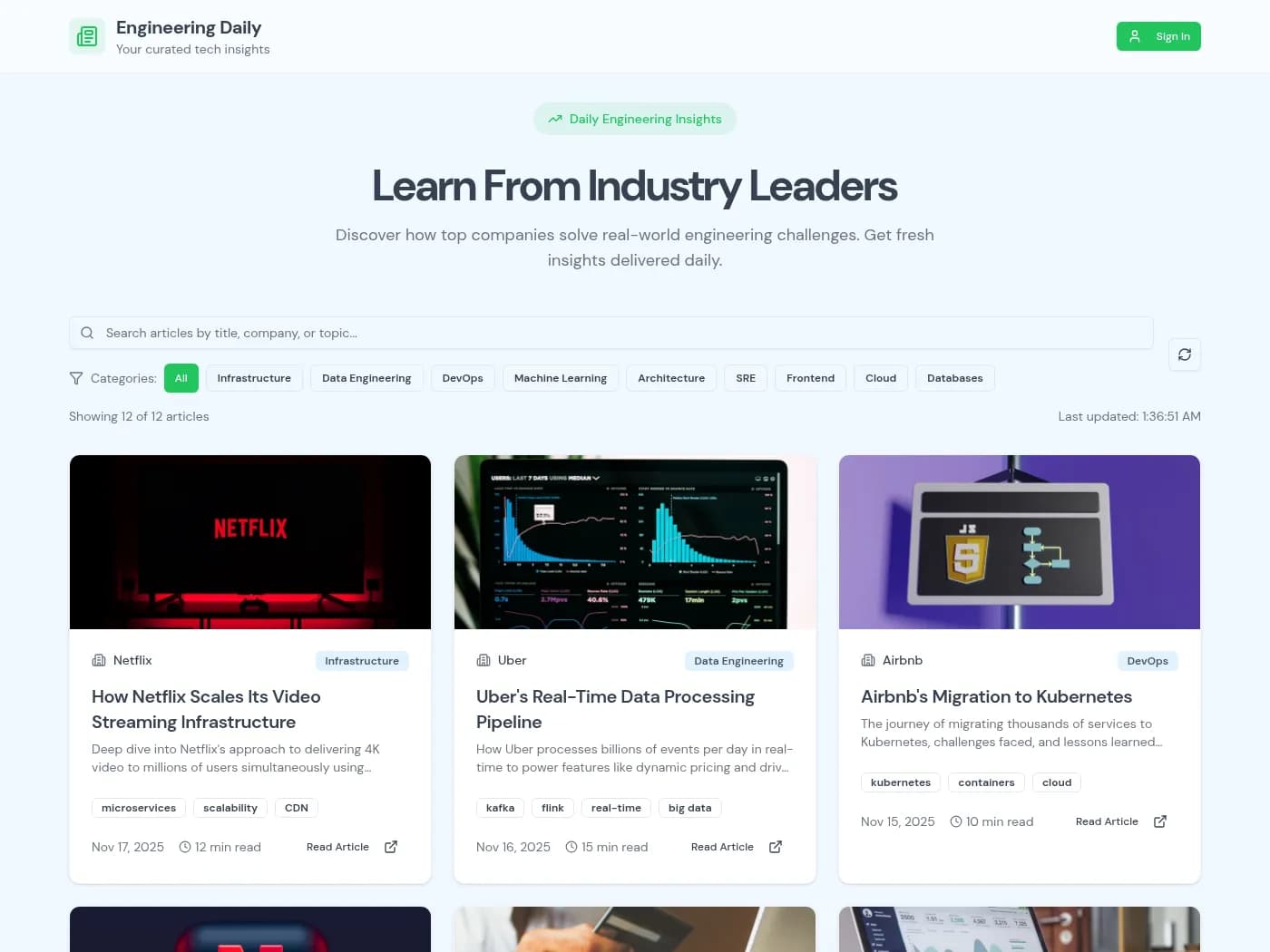 Daily Engineering Article Curator