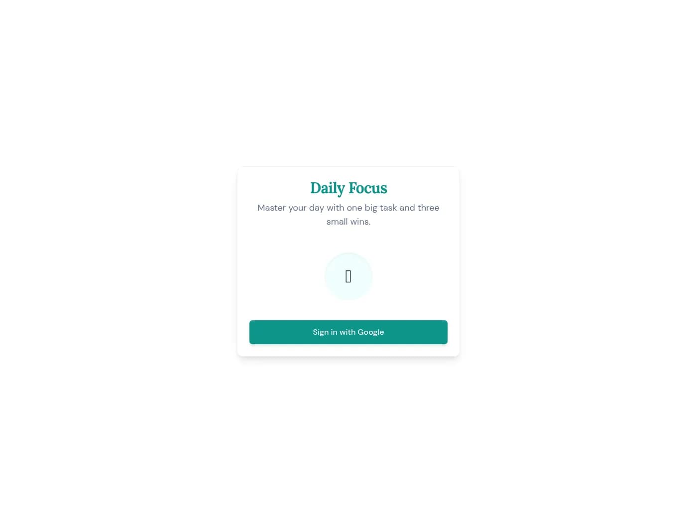 Daily Focus Dashboard