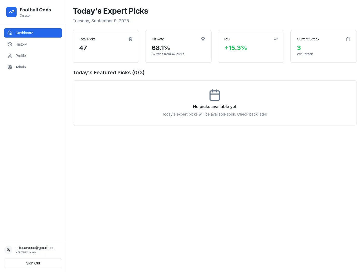 Daily Football Odds Curator - Web App for Curated Odds & Stats