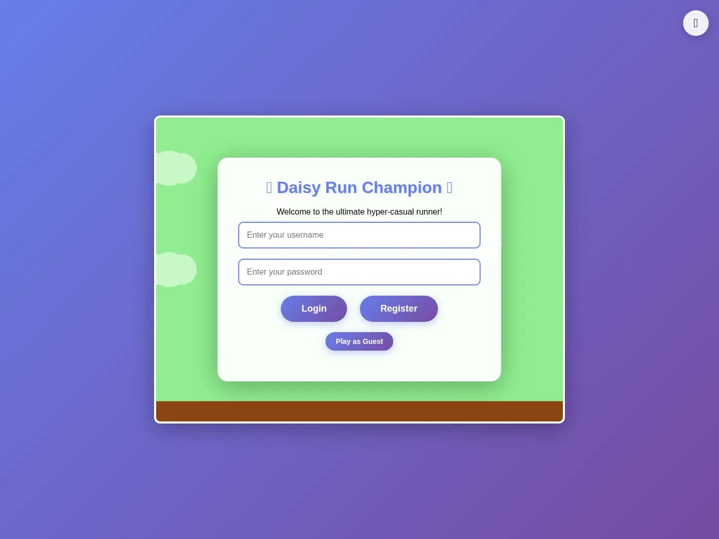Daisy Run Champion: HTML5 Hyper Casual Runner with Playfab Leaderboards and Login