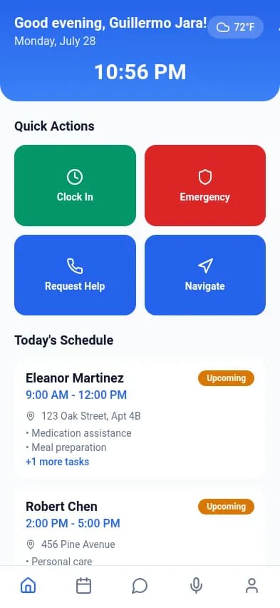 Daker: Multi-Tenant Mobile App for Home Healthcare Caregivers