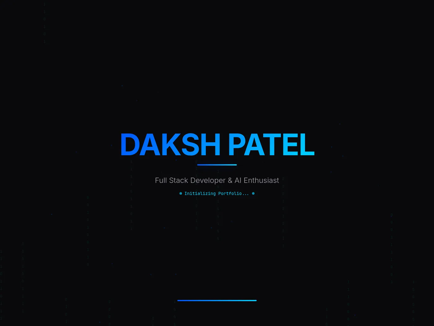 Daksh Patel Interactive AI Portfolio