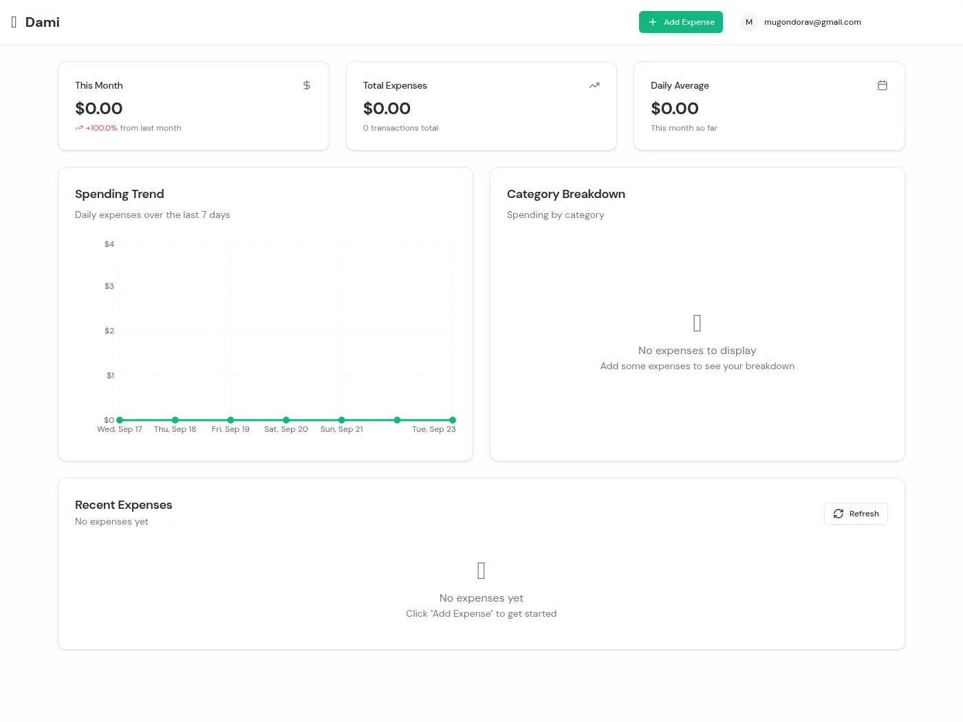 Dami Expense Management Web App