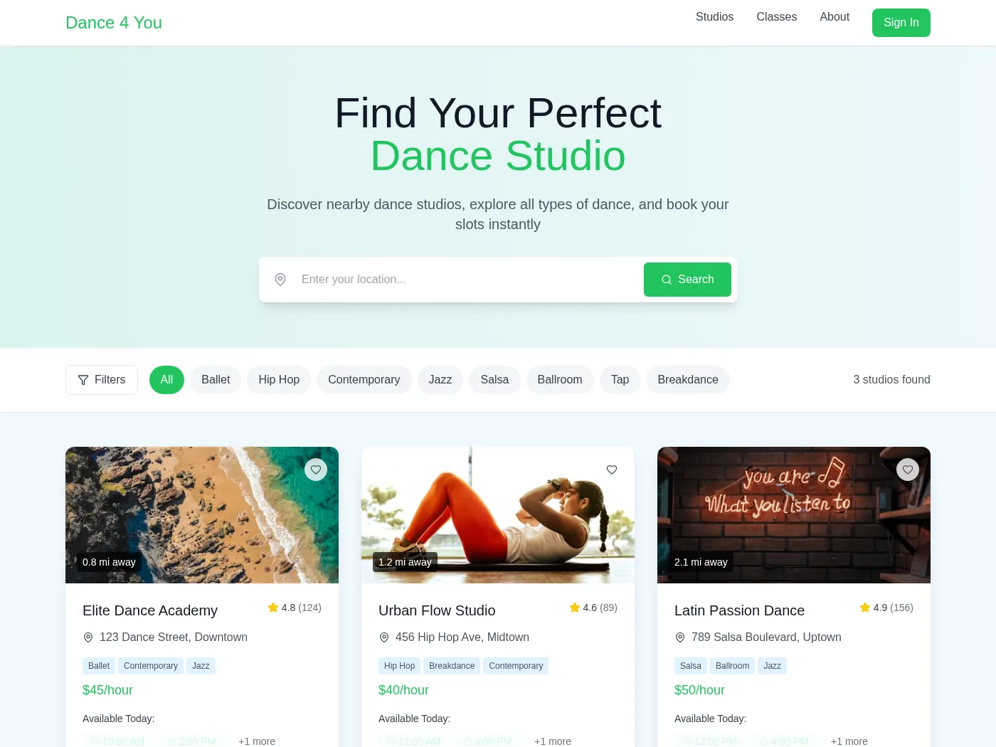 Dance 4 You - Find and Book Nearby Dance Studios