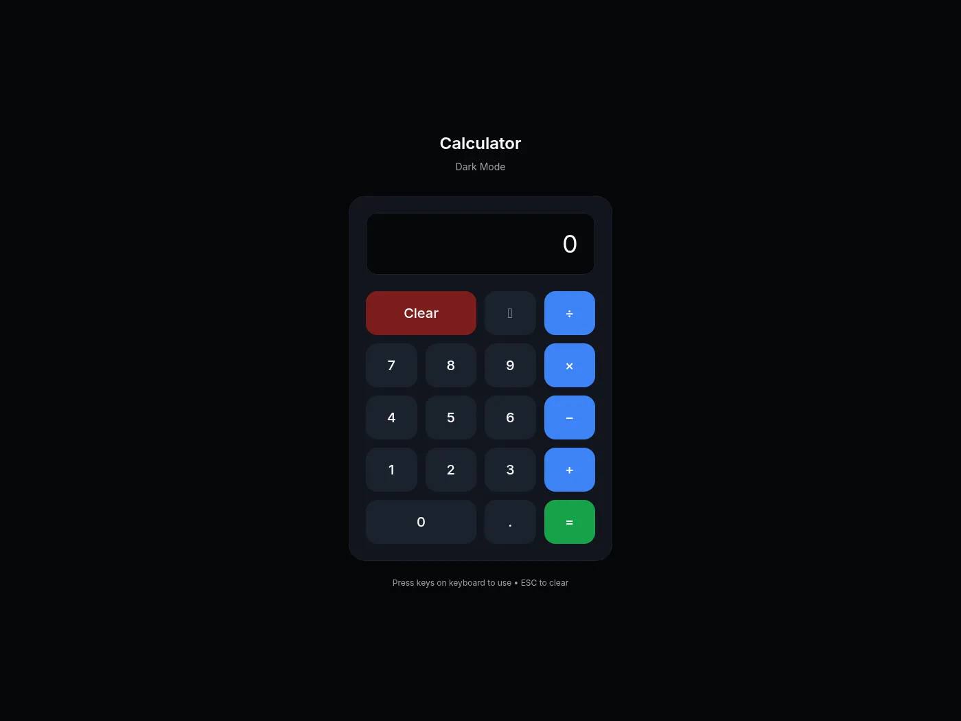 Dark Mode Calculator