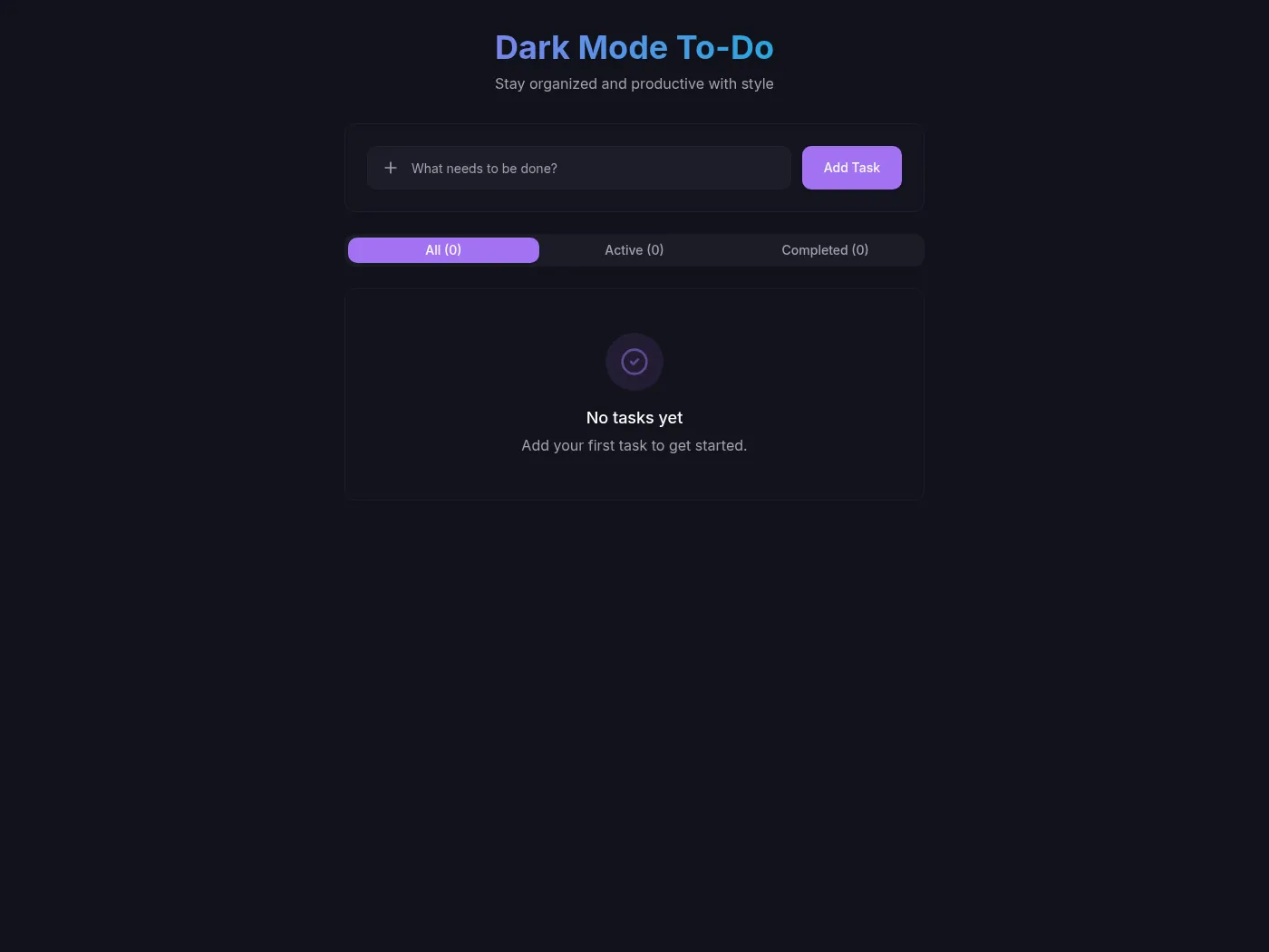 Dark Mode To-Do App