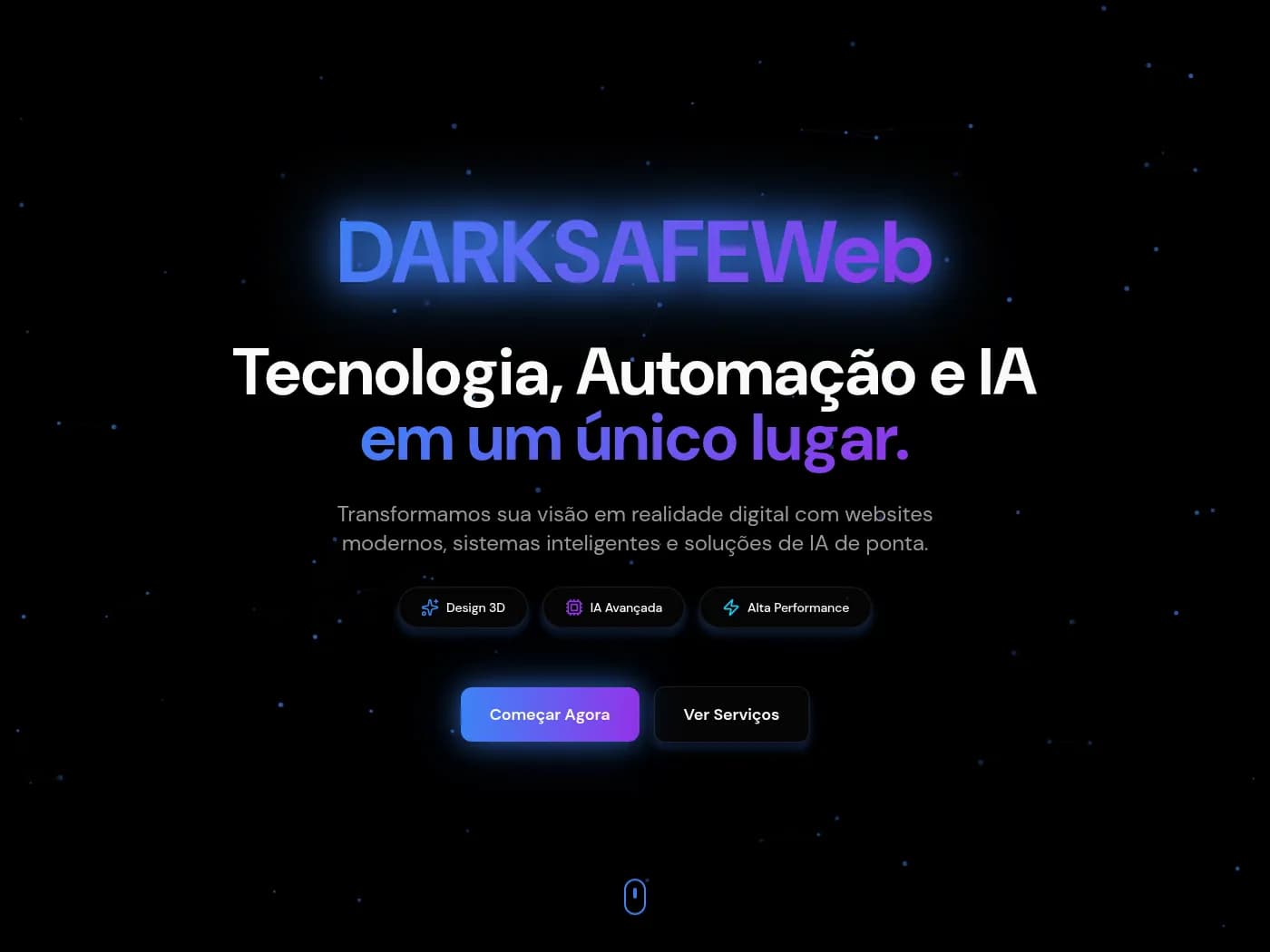 DARKSAFEWeb 3D Futuristic Landing Page