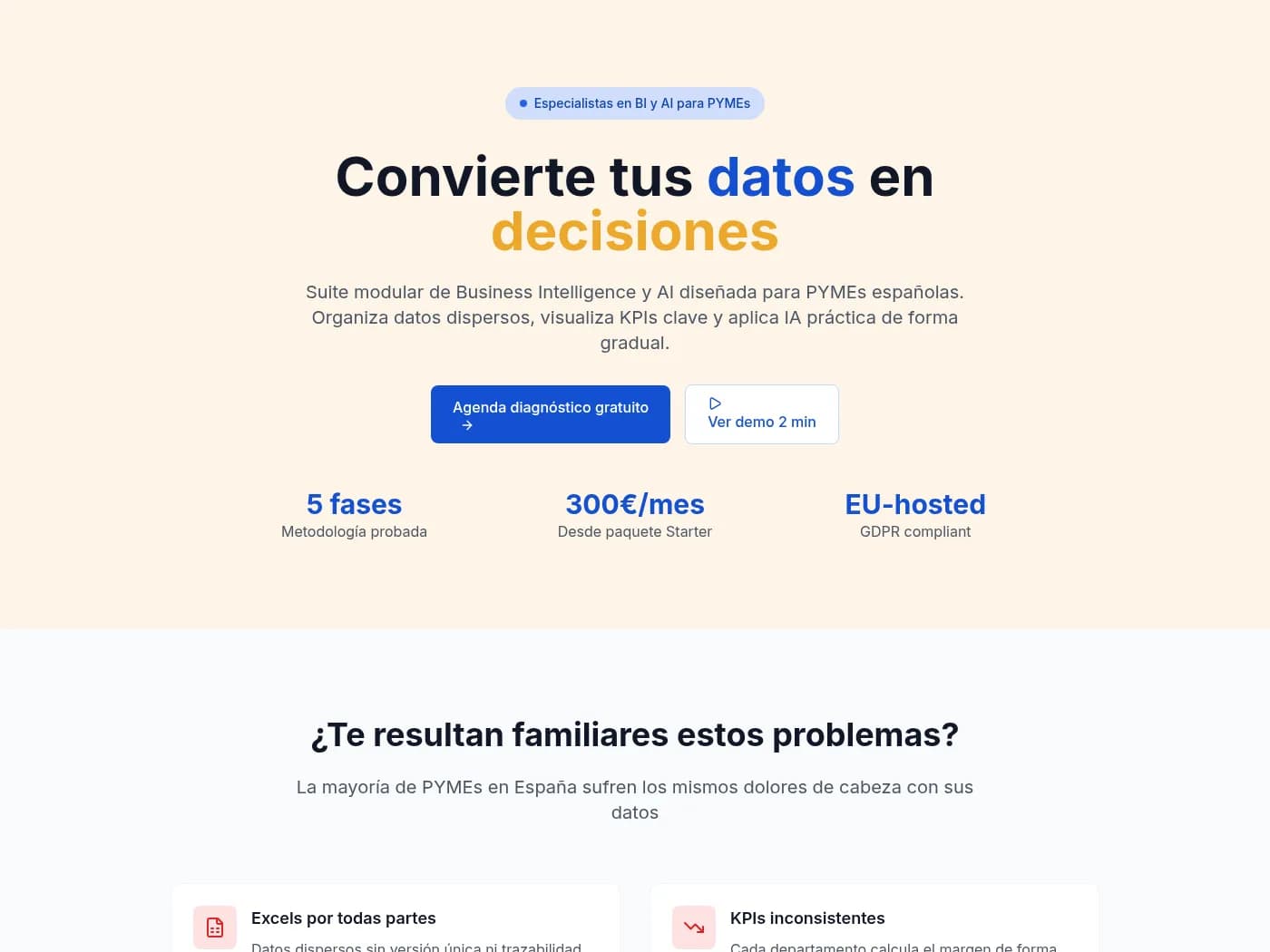 Data & AI Copilot para PYMEs - Landing Page