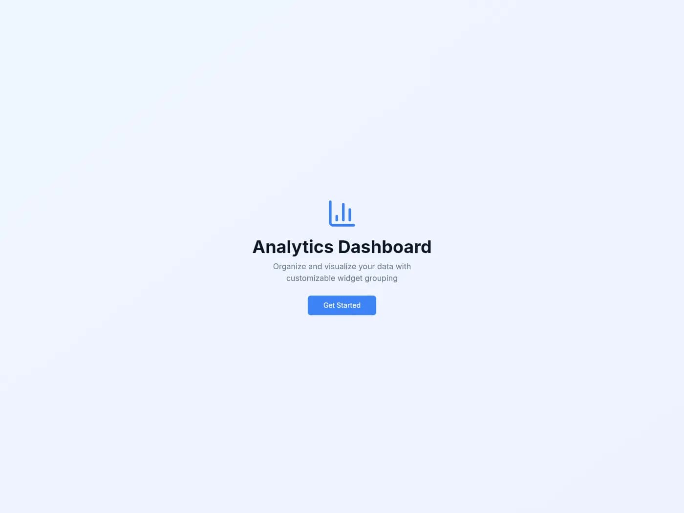 Analytics Dashboard with Customizable Widget Grouping