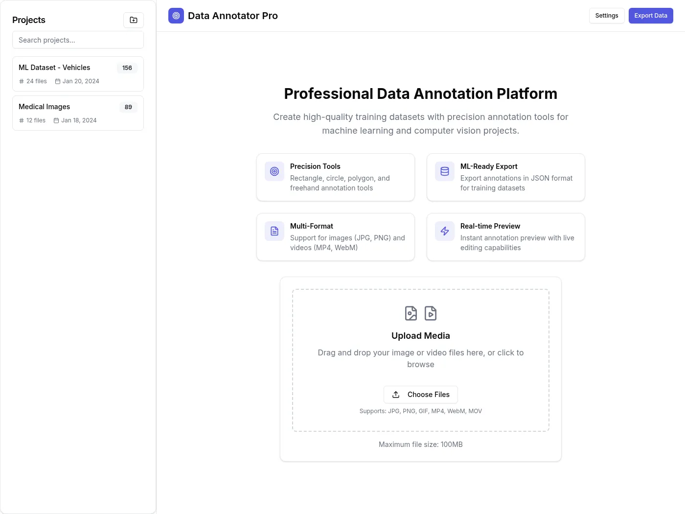 Data Annotator Pro: Image & Video Labeling Web Platform