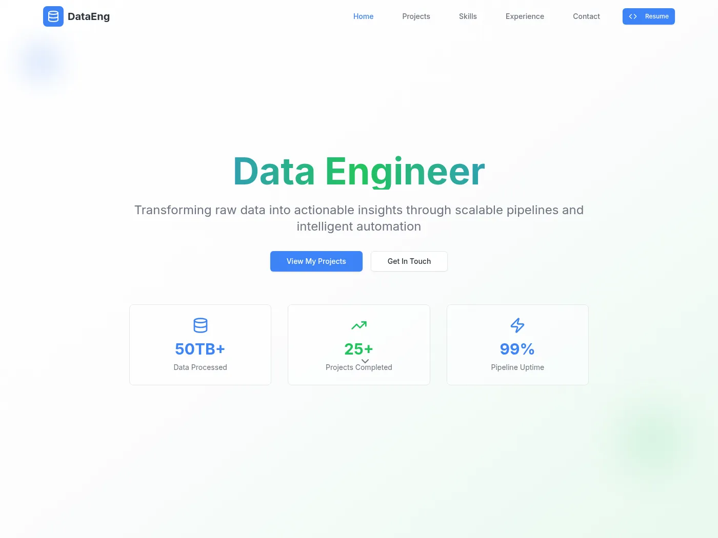 Data Engineer Portfolio Showcase
