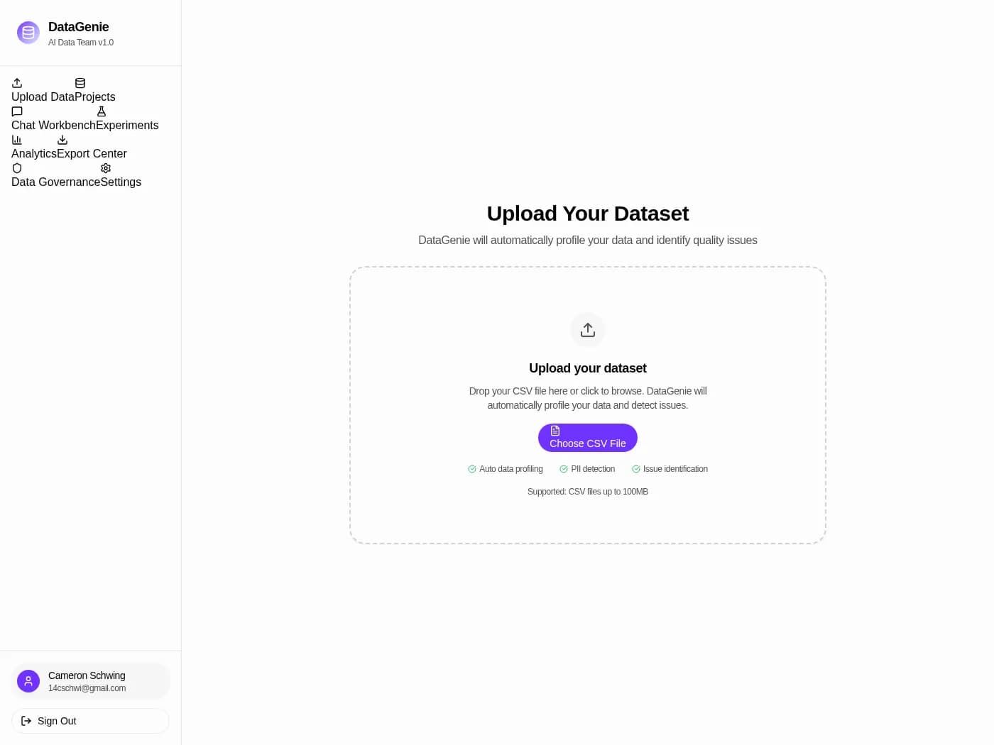 DataGenie (v1.0): The AI Data Team in Your Pocket