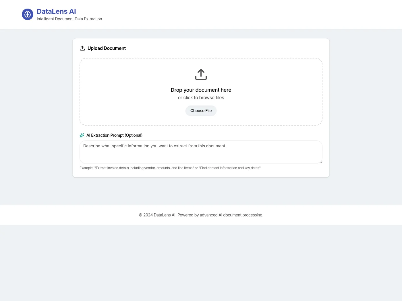 DataLens AI: Intelligent Document Data Extraction Platform