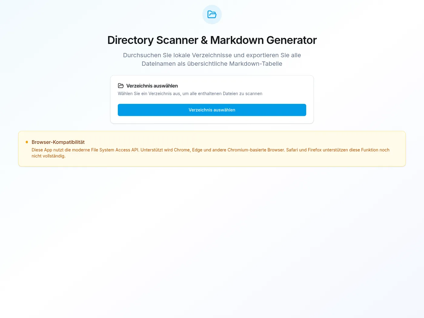 Dateiverzeichnis-Scanner und Markdown-Generator
