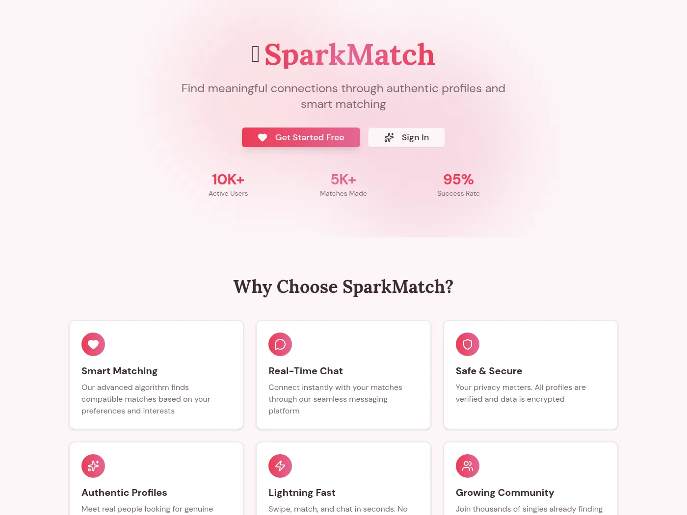 SparkMatch Dating App