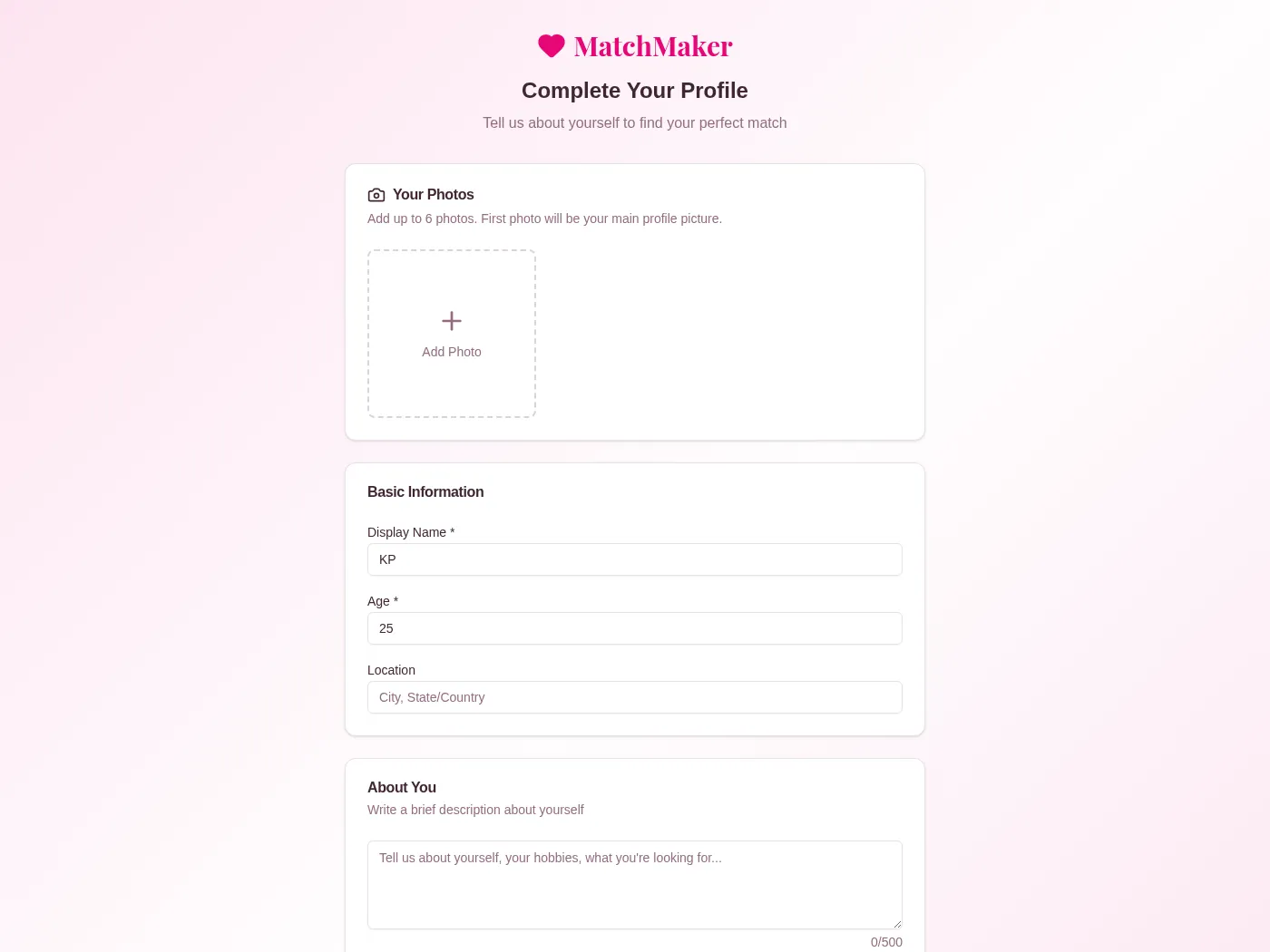 MatchMaker: A Modern Dating Platform