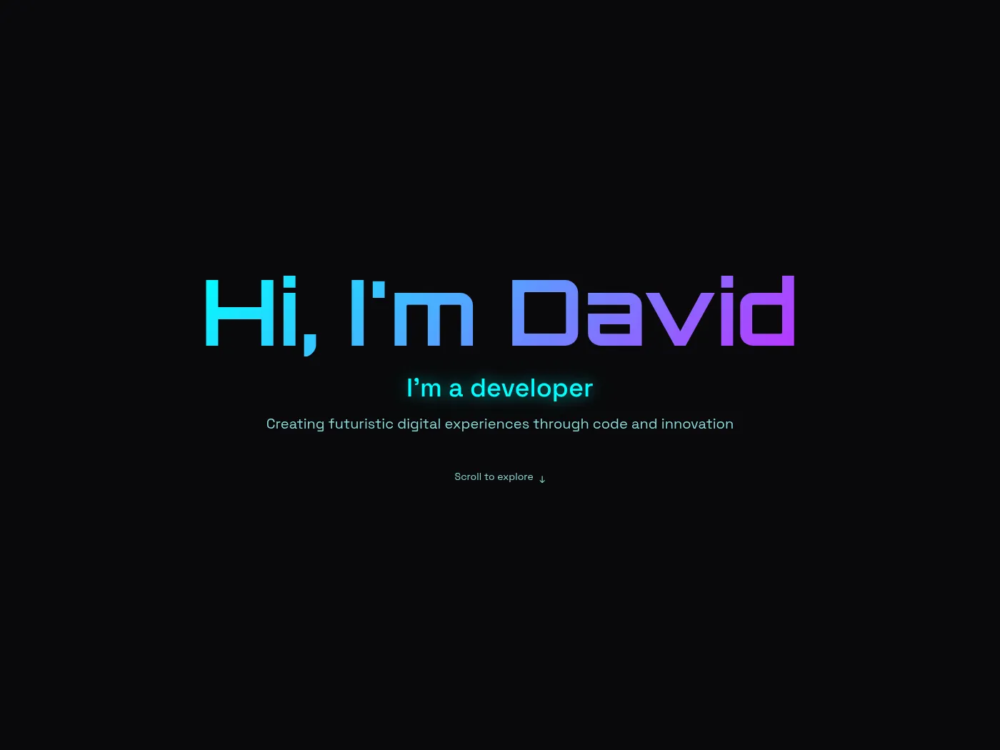 David's Futuristic 3D Interactive Developer Portfolio