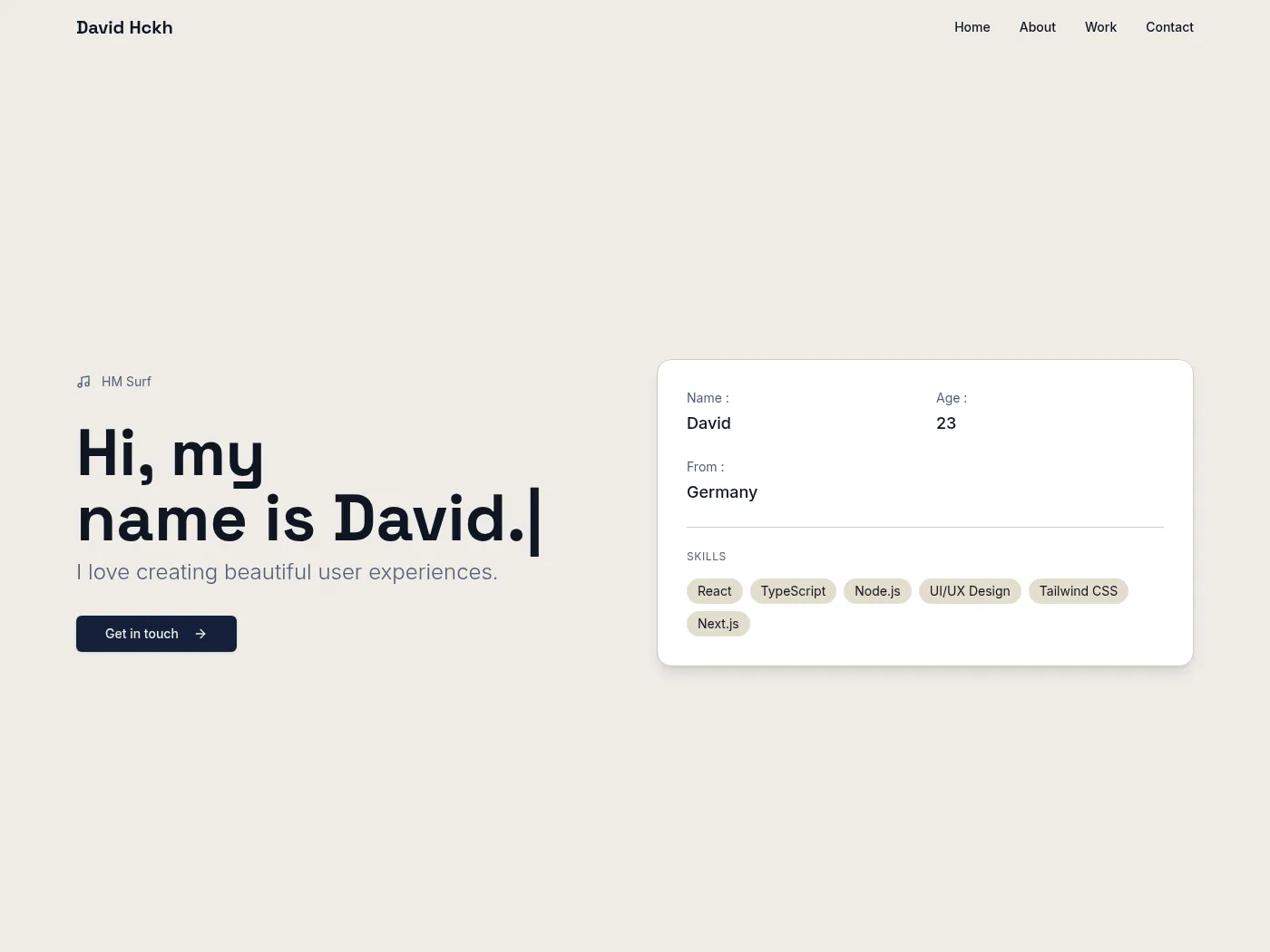 David Hckh Portfolio Clone