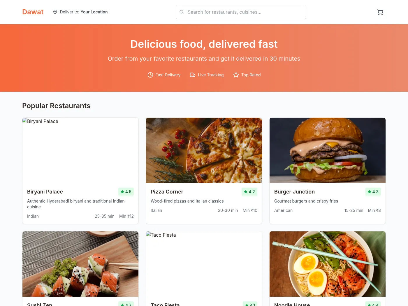 Dawat – Food Delivery Service App