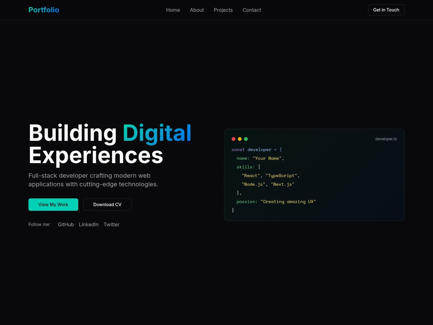 Daytona-Inspired Portfolio Website
