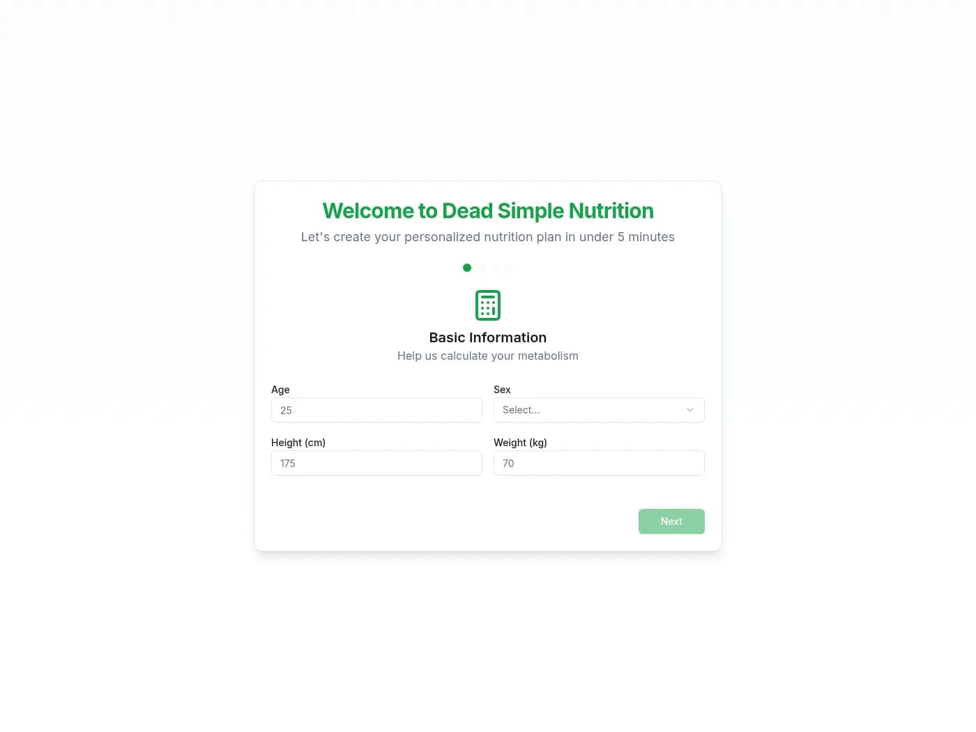 Dead Simple Nutrition: Effortless Personalized Meal Planning and Grocery Lists