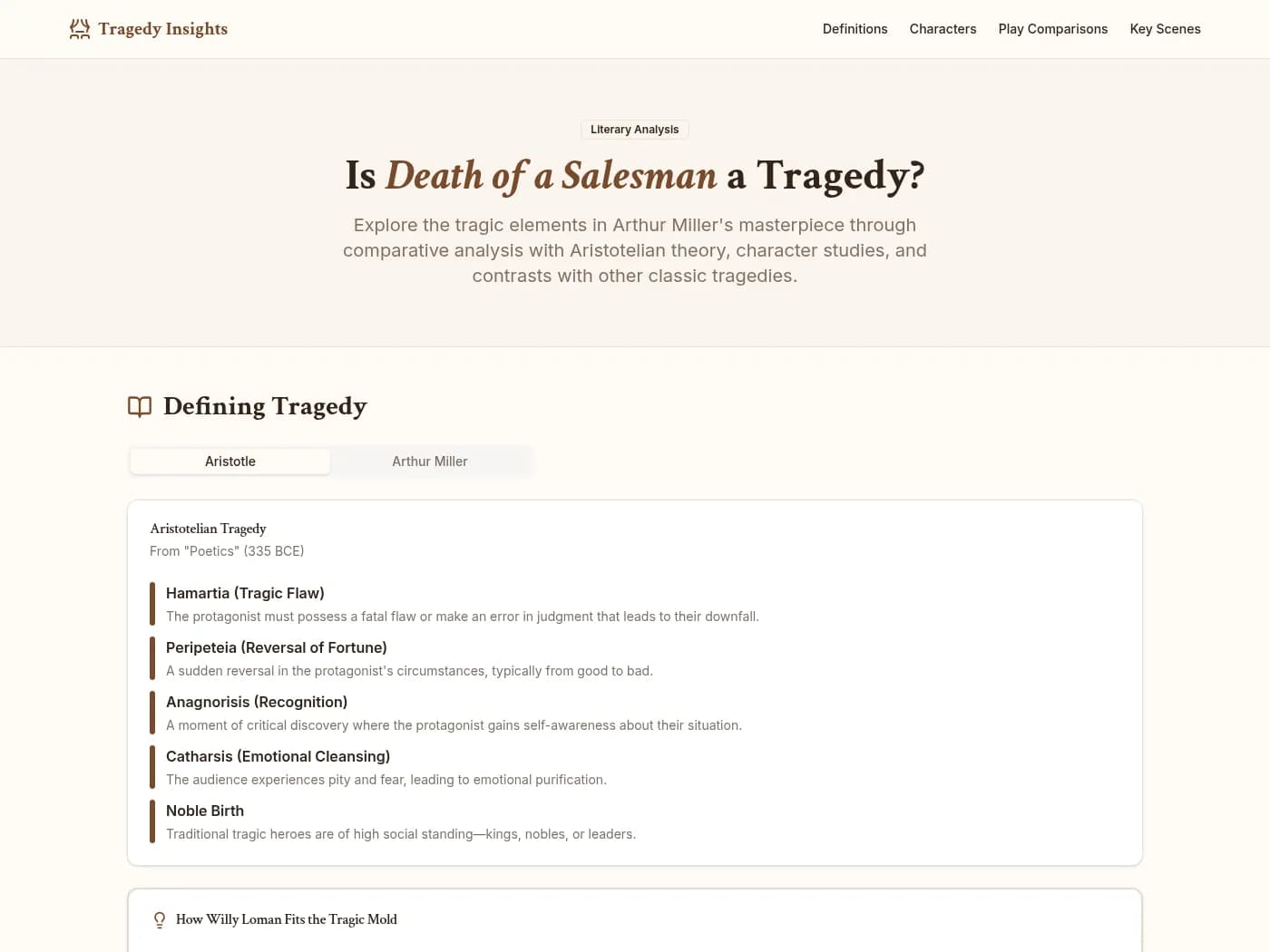 Tragedy Insights: Exploring Death of a Salesman and Tragic Drama