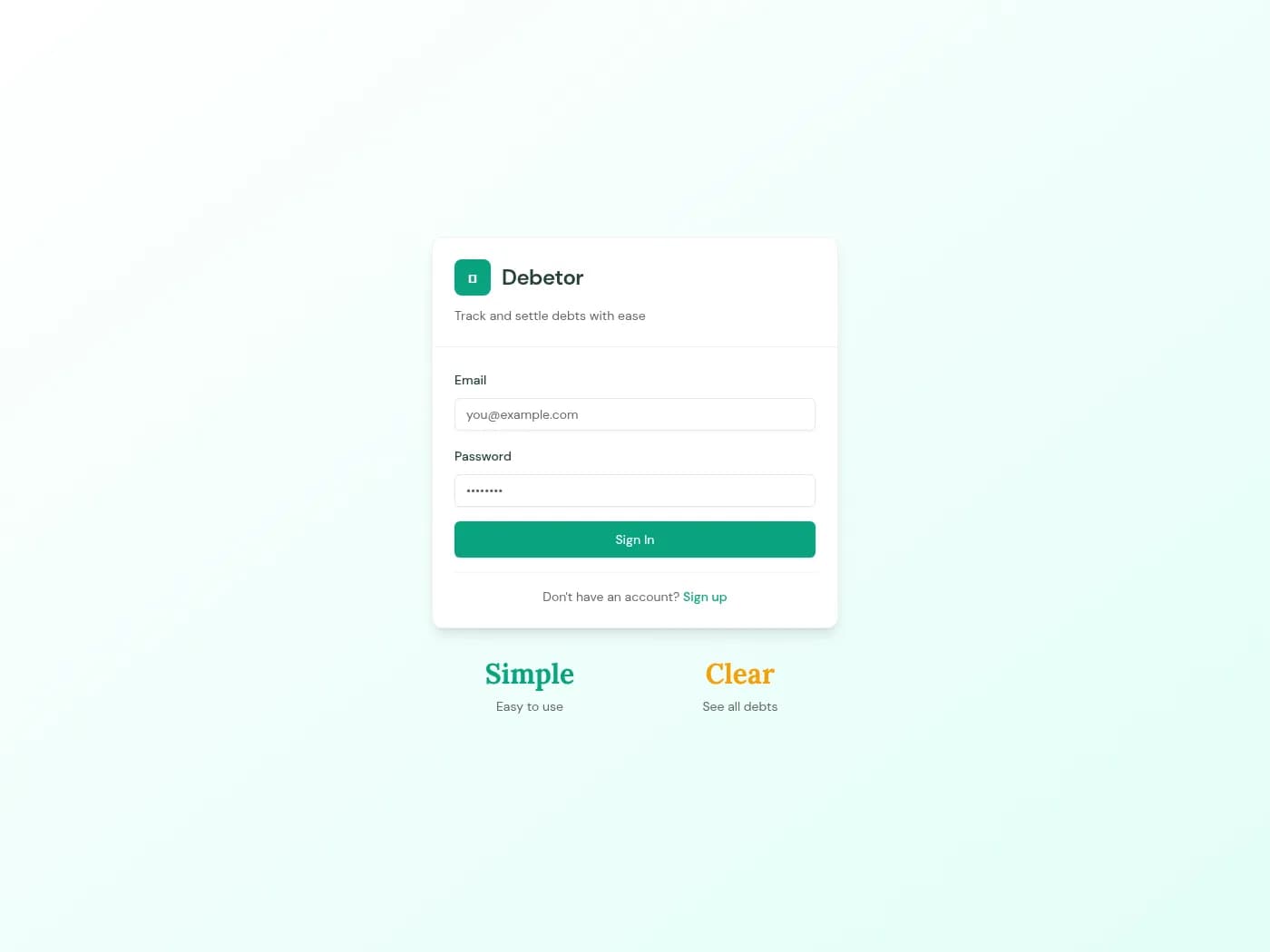 Debetor – Simple Web App for Tracking Debts