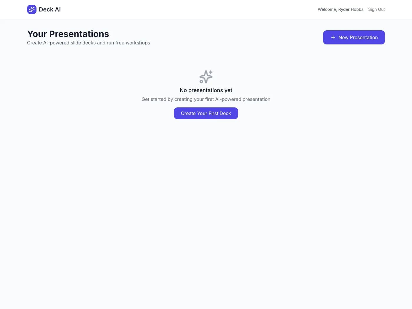 Deck AI with Free Workshop Feature