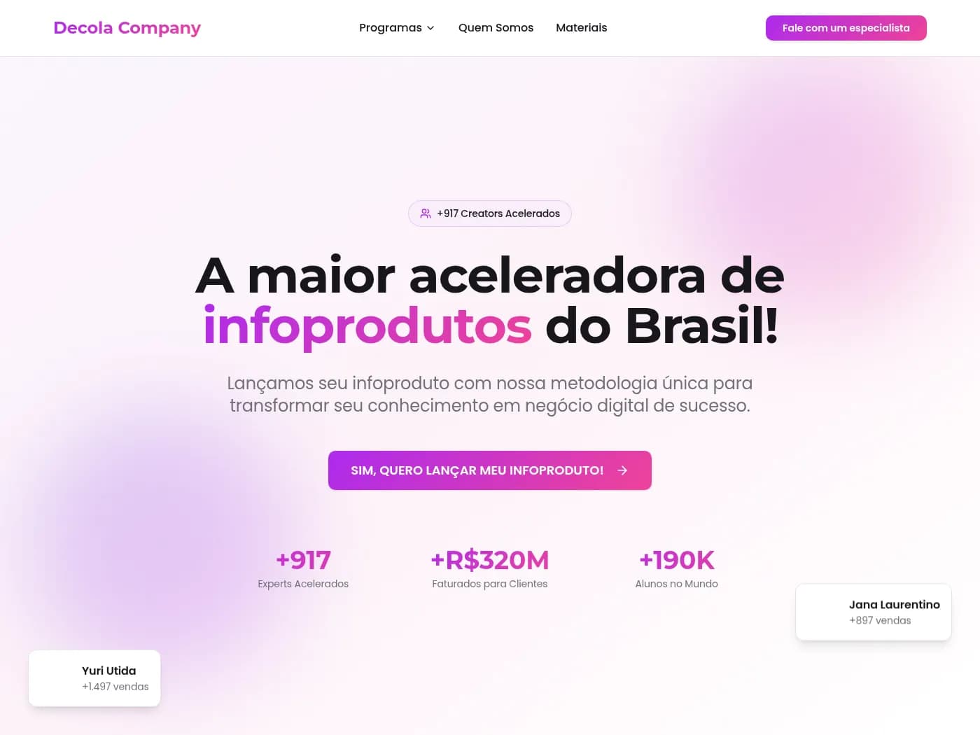 Decola Company Web Platform Clone