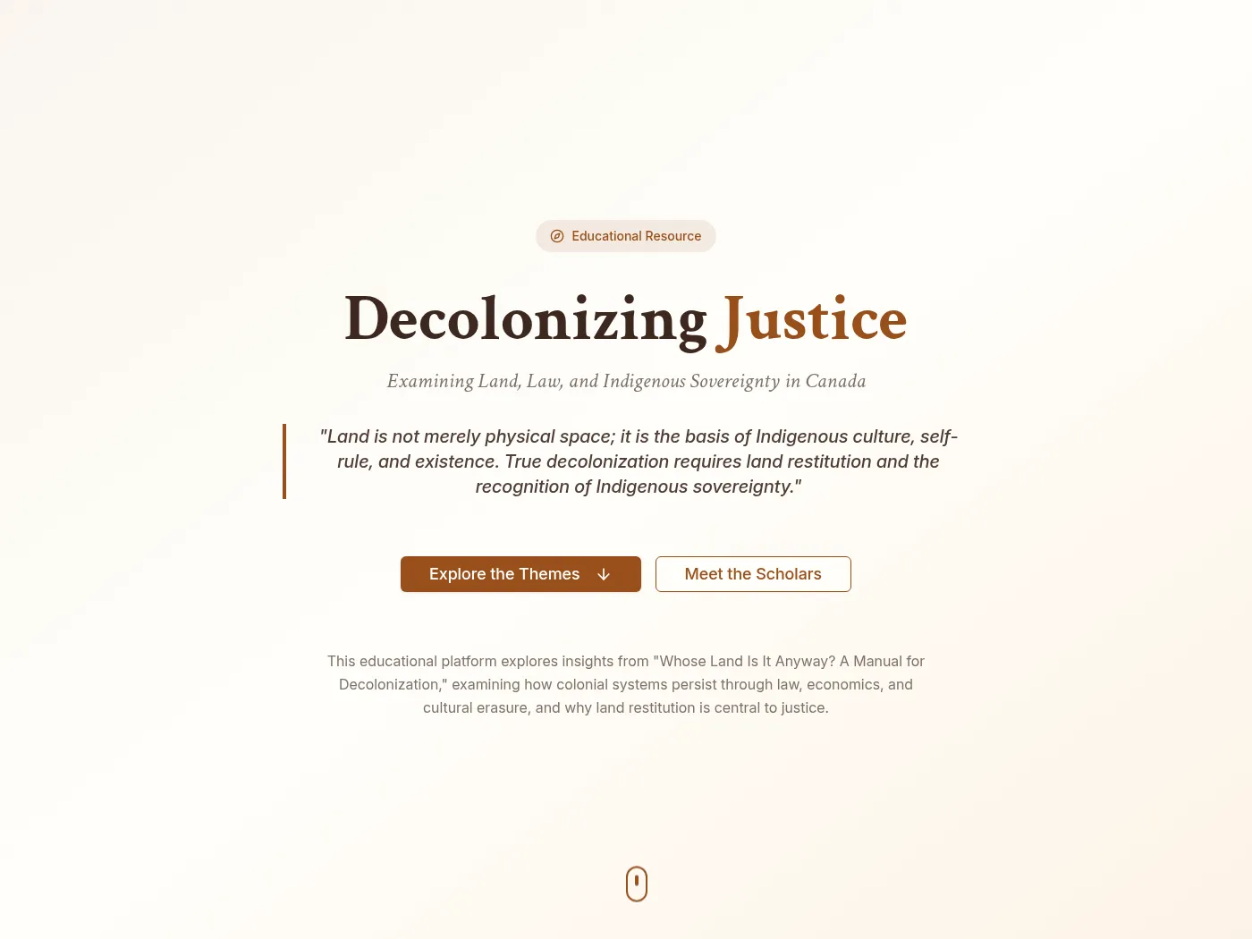 Decolonizing Justice: Examining Land, Law, and Indigenous Sovereignty in Canada