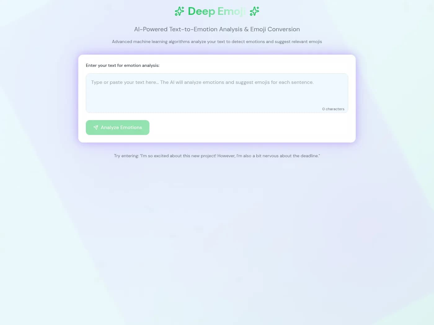 Deep Emoji: AI-Powered Text-to-Emotion Emoji Converter