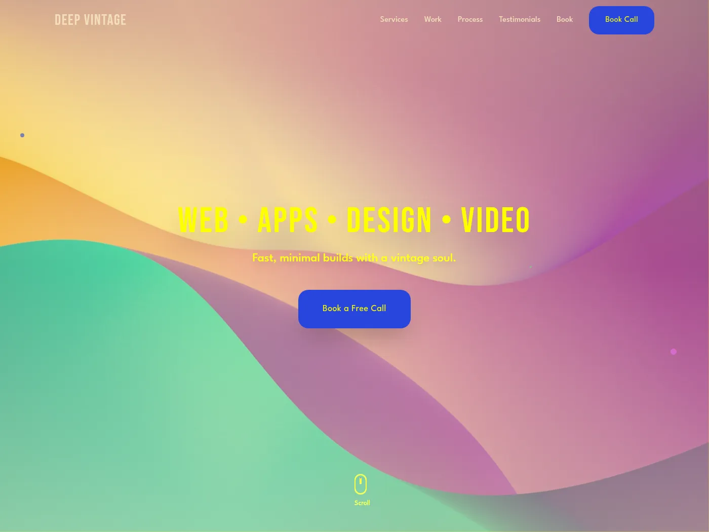 Deep Vintage Agency Landing Page