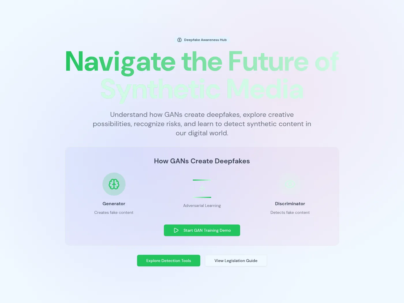 Deepfake Awareness & Detection Interactive Hub