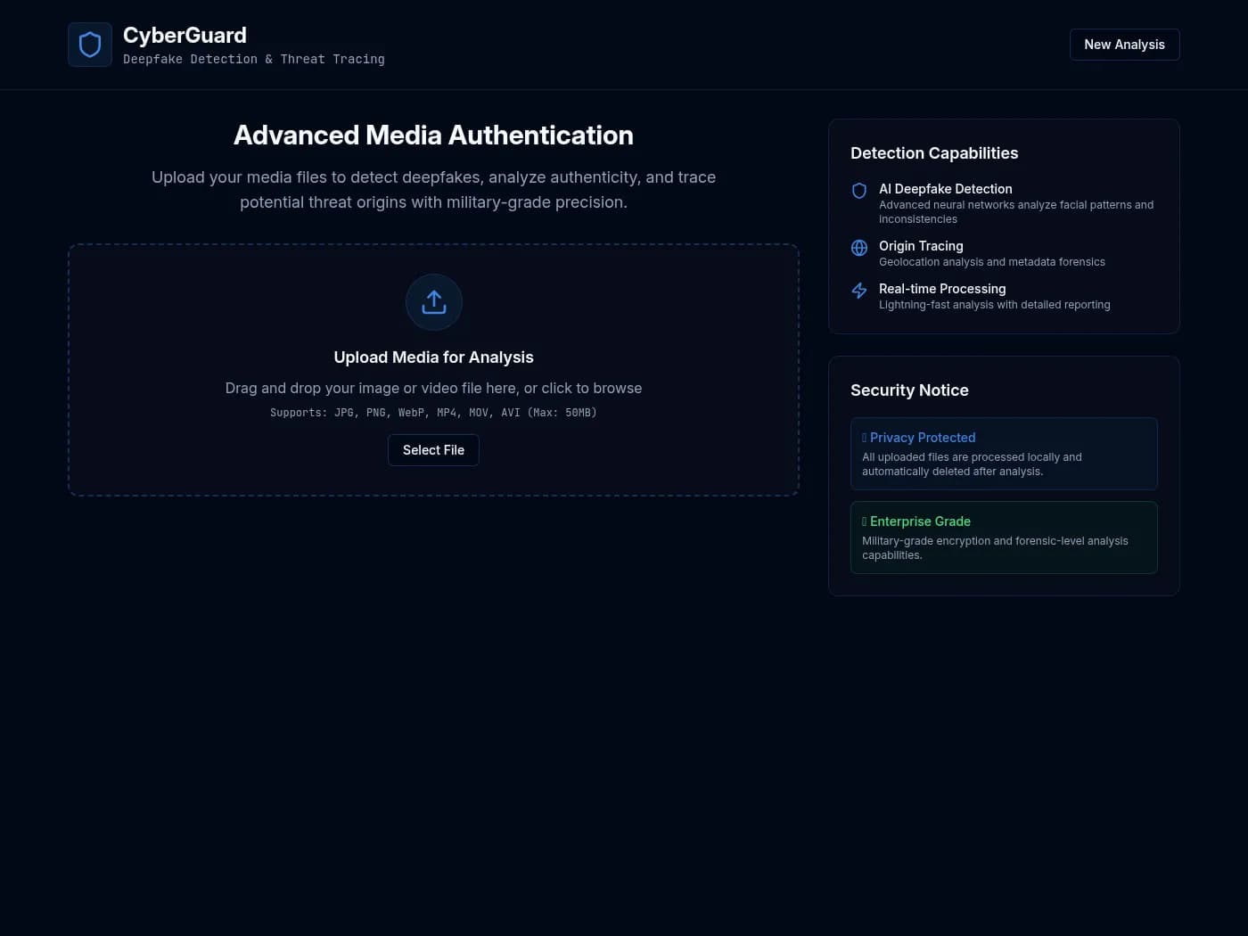 Deepfake Detection and Hacker Trace Website