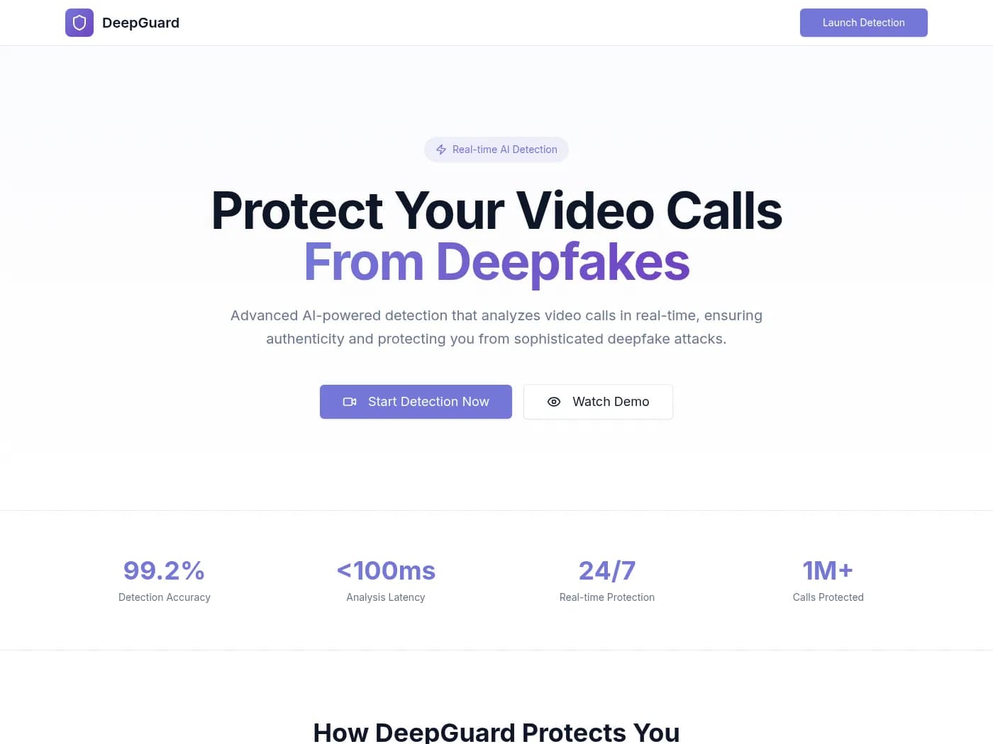 Deepfake Detection Website for Video Calls