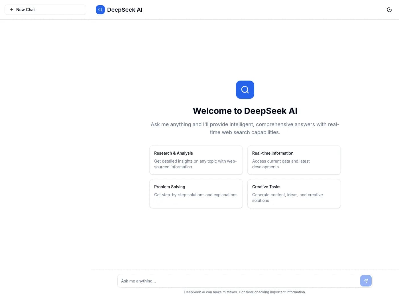 DeepSeek AI Search Clone