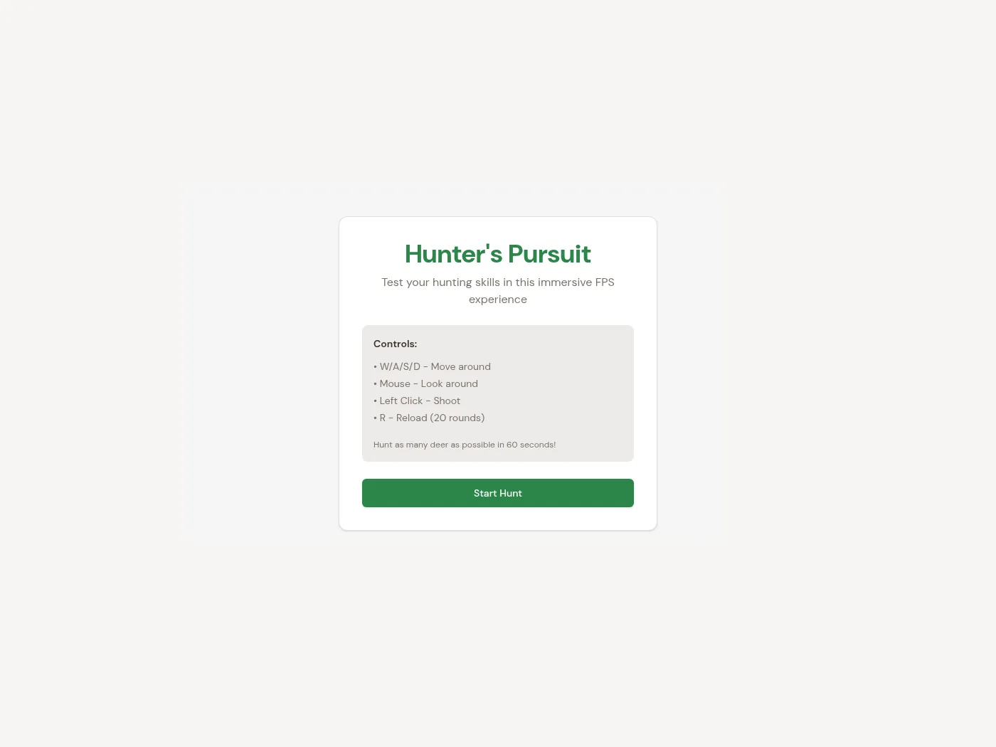 Hunter's Pursuit FPS
