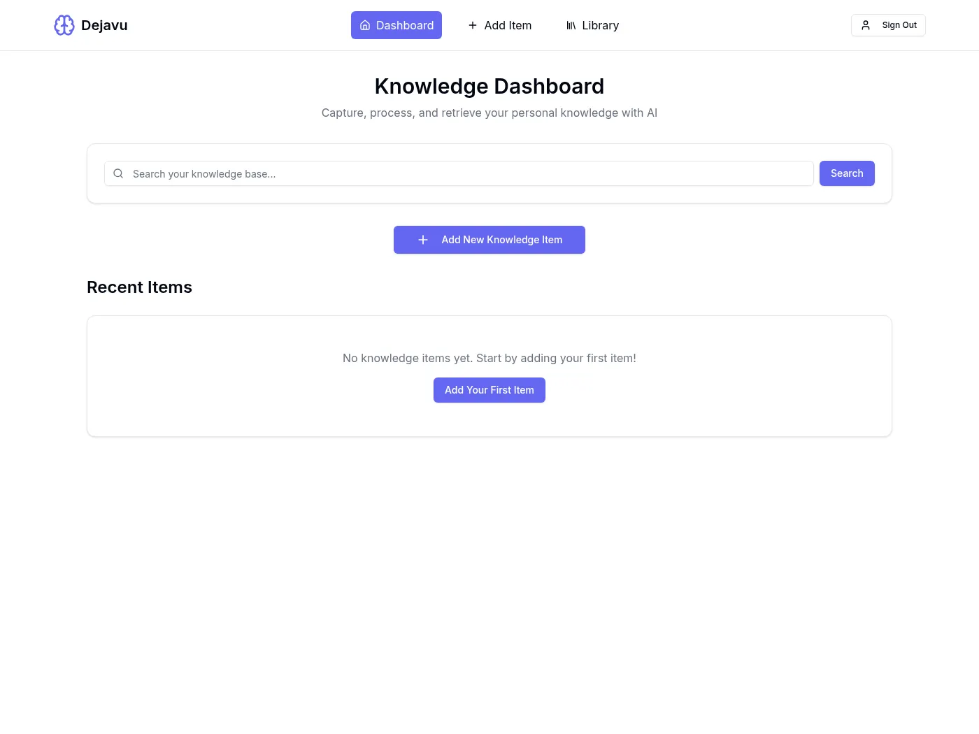 Dejavu: Personal AI-Powered Knowledge Management Web App
