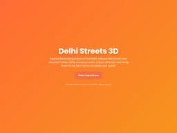 Delhi Streets 3D: Interactive Portfolio Adventure