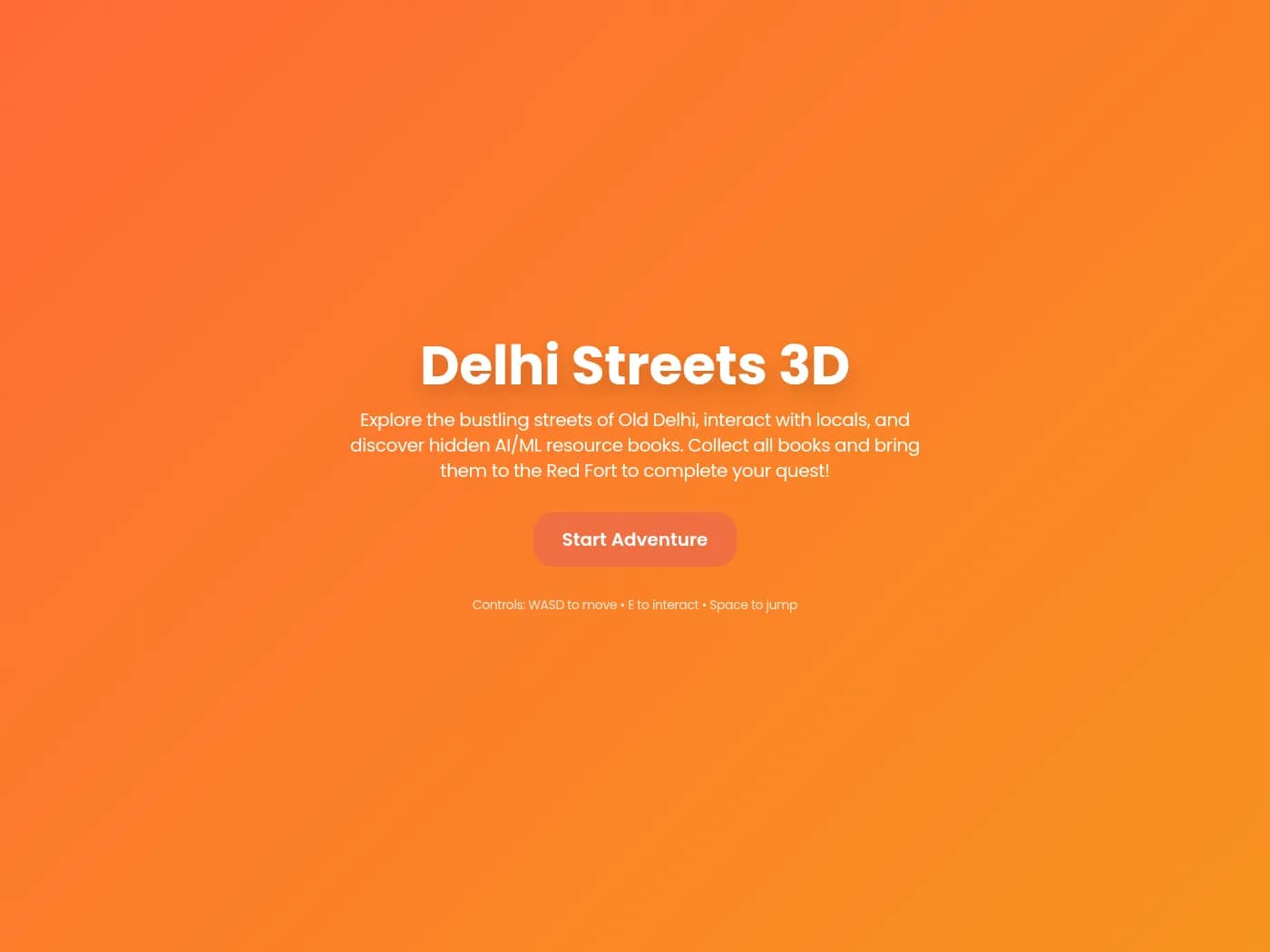 Delhi Streets 3D: Interactive Portfolio Adventure