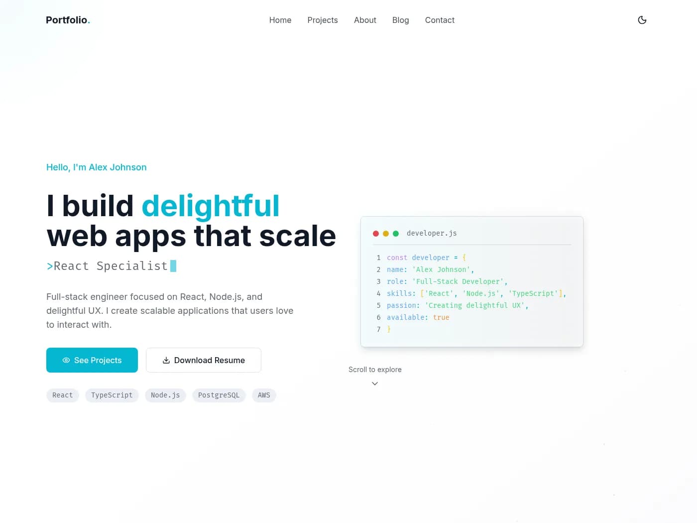 Delightful Full-Stack Portfolio with Advanced Animations & Modern Motion-First UX